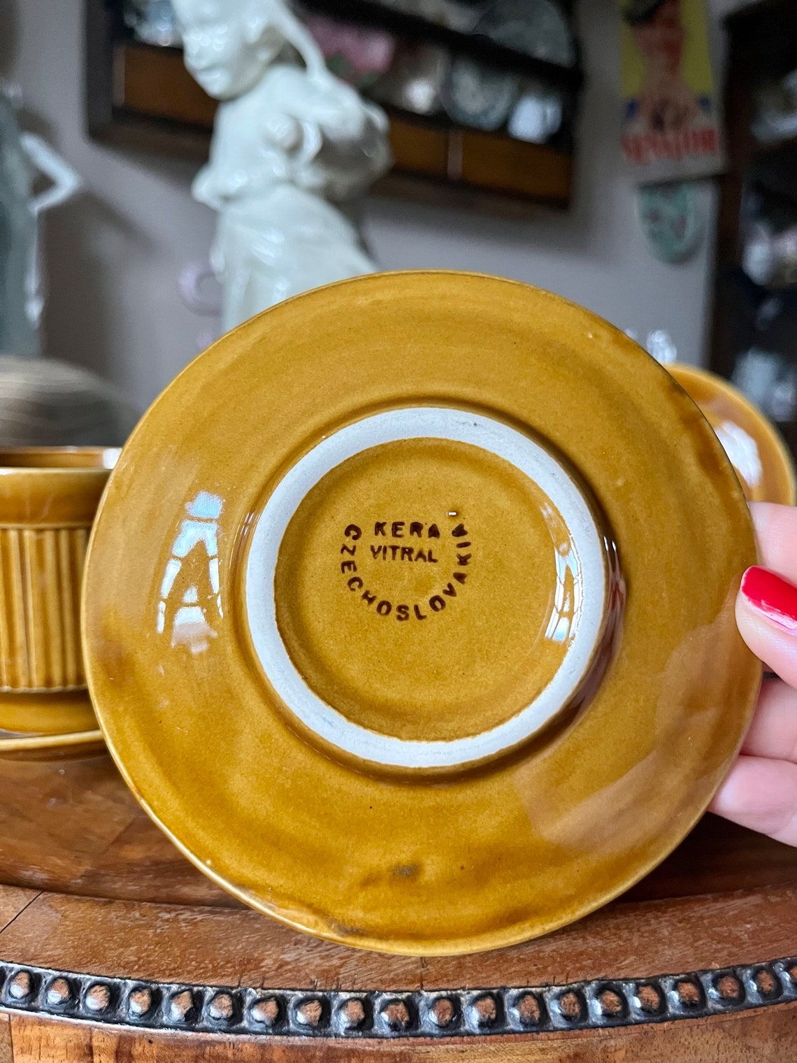 Superb Vintage Retro Kera Vitral Coffee Caramel Brown Coloured - Etsy