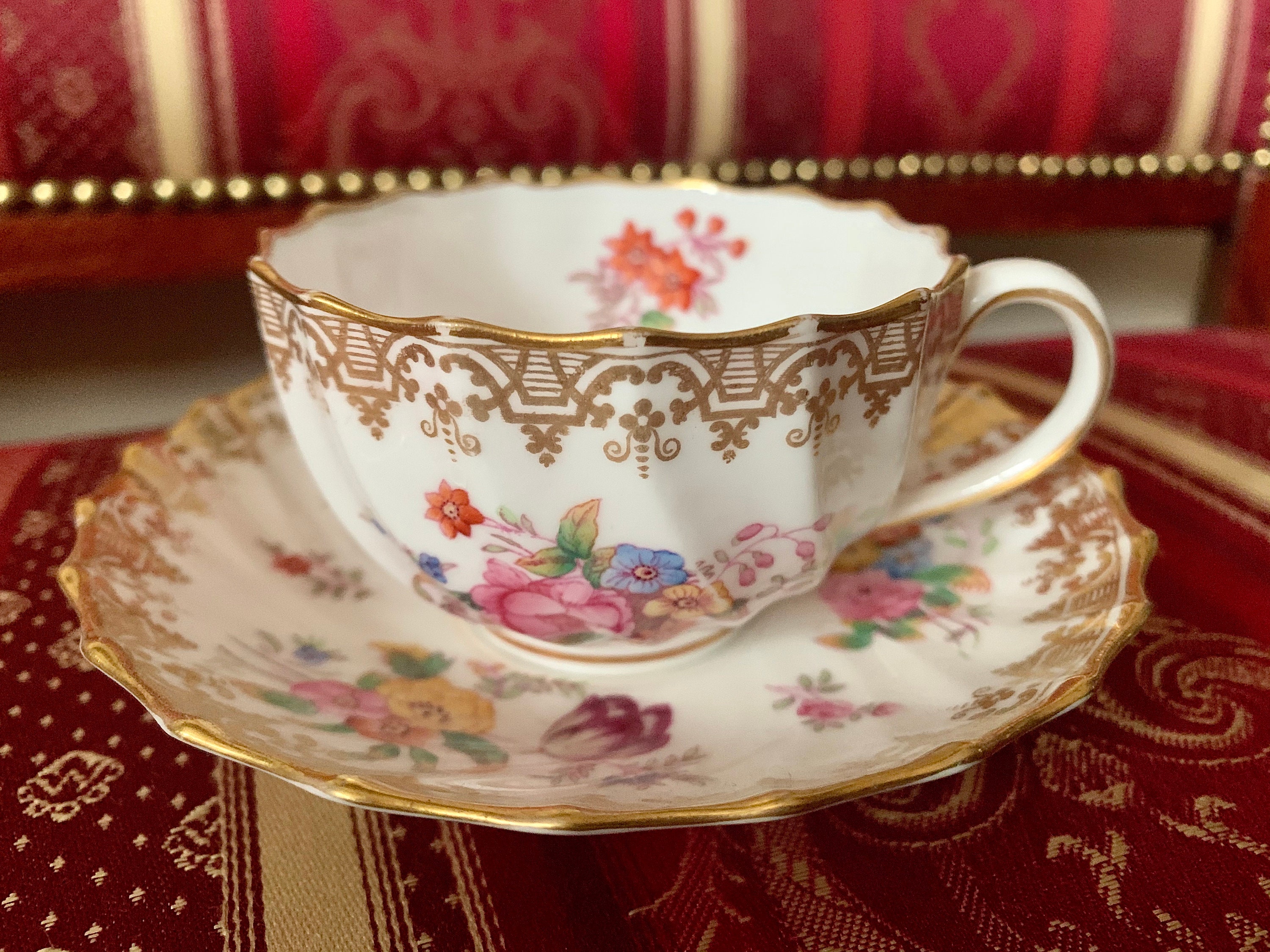 Antique Vintage Copeland China Fluted Tea Coffee Cup & Saucer, 19th ...