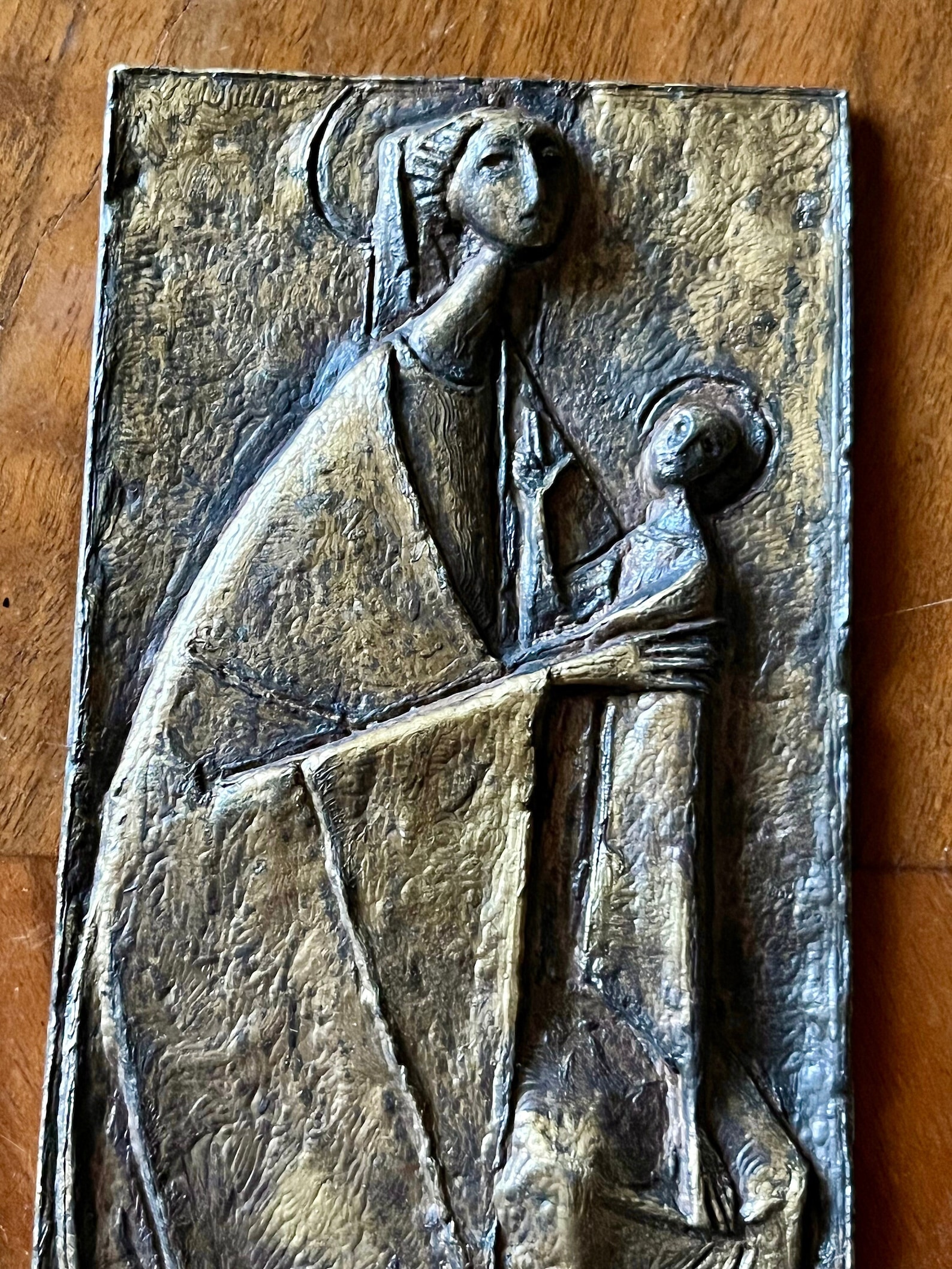 Cast Bronze Relief Sculpture of the Madonna and Child, by Erwin Huber ...