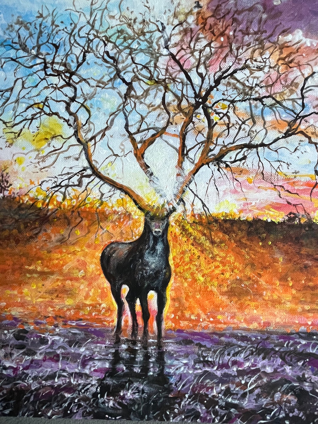Unique, Amazing, Eye-catching Painting of a Magical Deer, Beautifully ...