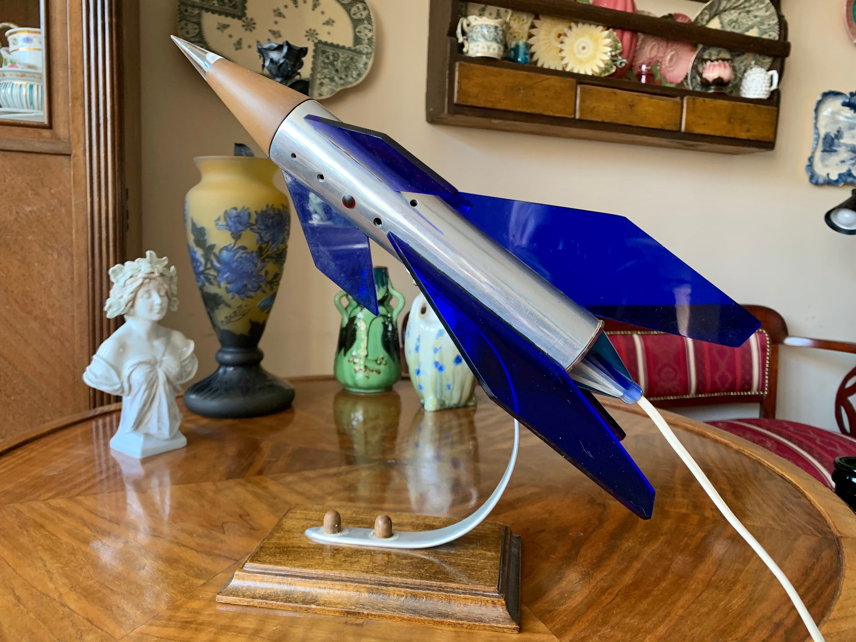 Vintage Hand Made Space Age Retro Rocket Spaceship, Night Light, Lamp ...