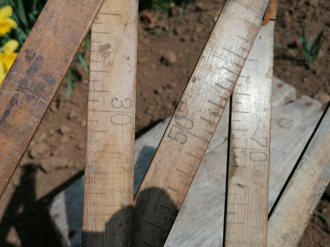 Antique Vintage Foldable Wooden Meter Measuring Tool a - Etsy