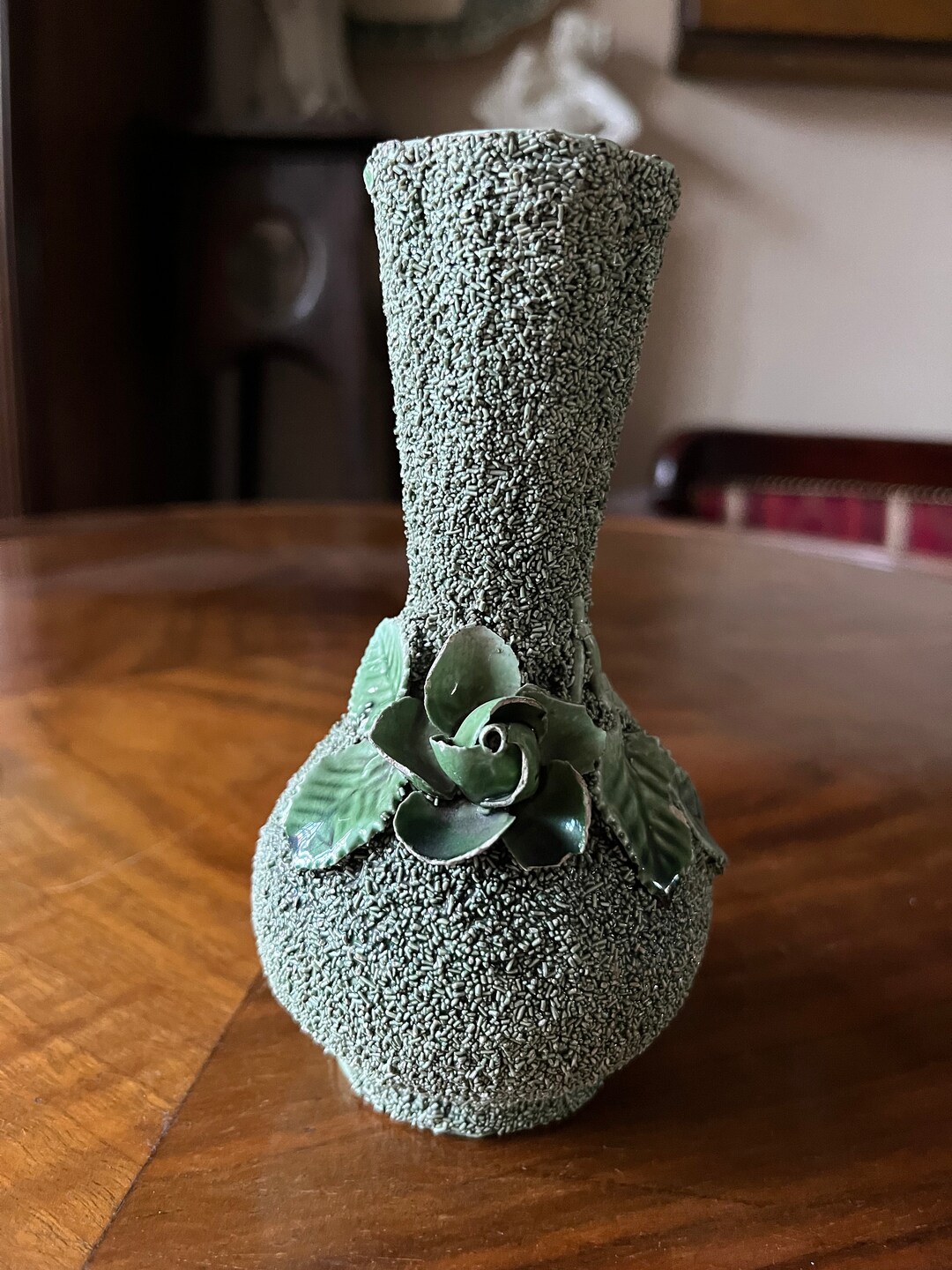Antique Samuel Lear Sand Majolica Vase, Hand-applied Rose, 1880s - Etsy