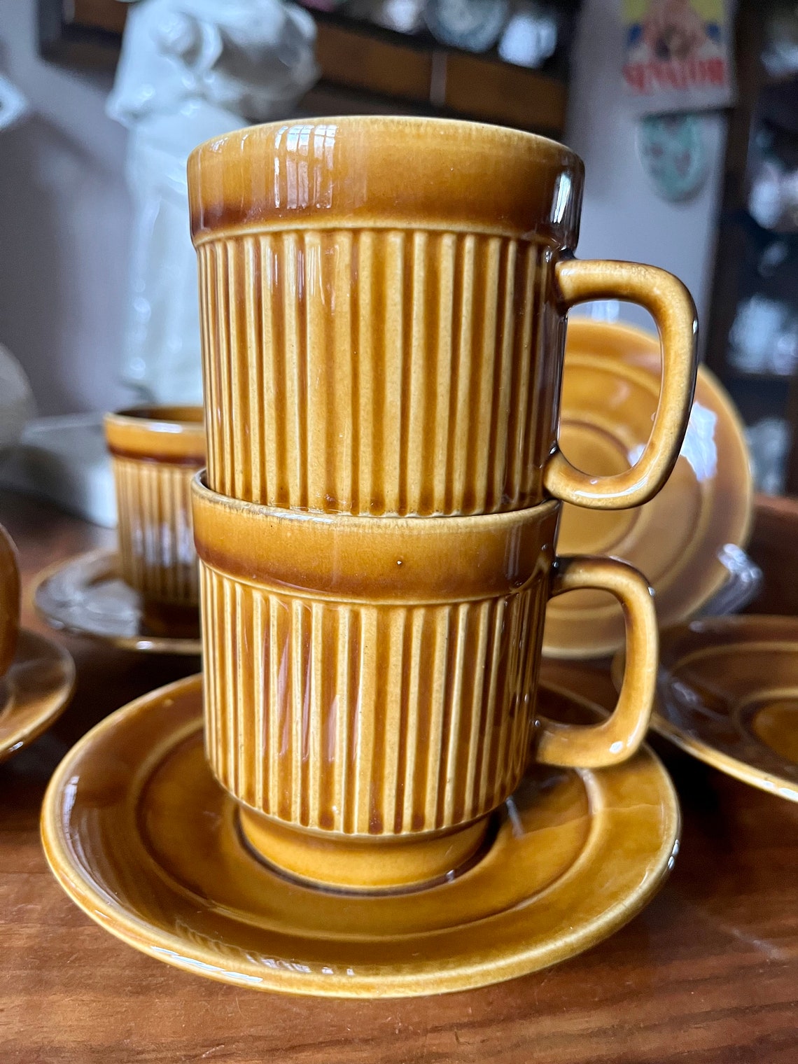 Superb Vintage Retro Kera Vitral Coffee Caramel Brown Coloured - Etsy