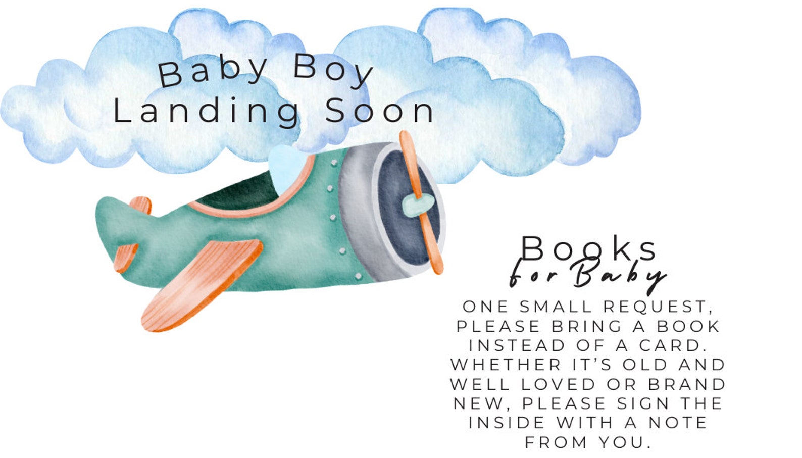 Adventure Baby Boy Landing Soon Shower Invitation | Editable Airplane ...