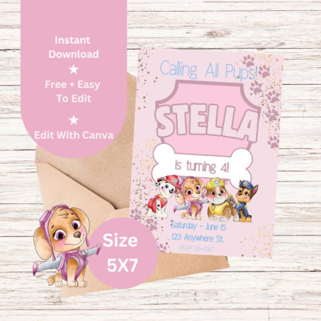 Custom Heroic Puppy Invitations, Modern Pastel Calling All Pups ...