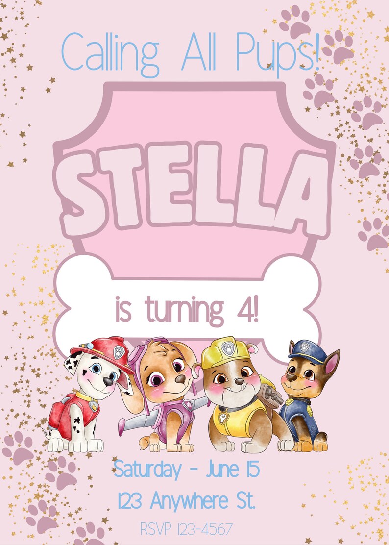 Custom Heroic Puppy Invitations, Modern Pastel Calling All Pups ...