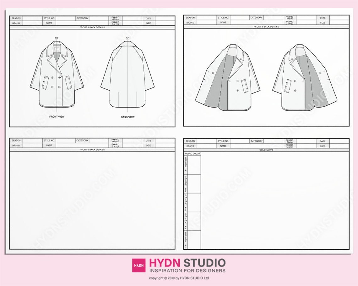 Vector Complete Coat Outer Design Techpack Template - Etsy