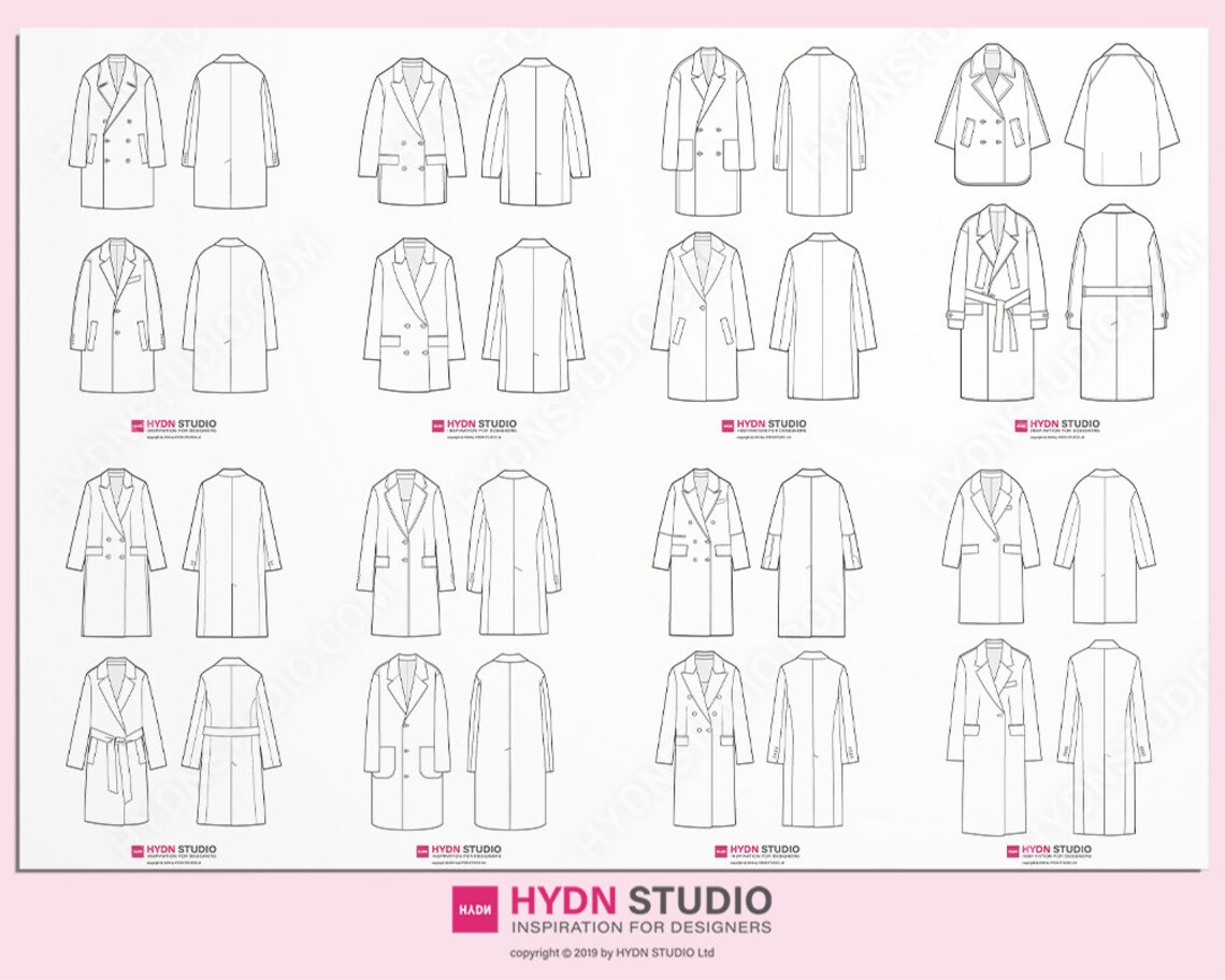 Vector Coat Outer Down Jacket Design Set 22 Style Vector Outer Designs ...