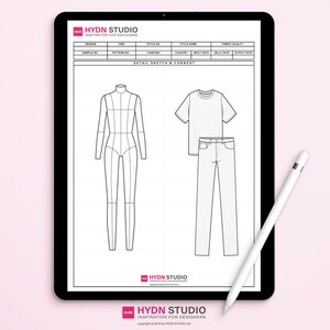 Fashion Flats Body Templates | 26 A4 Pages Professional Design Toolkit ...