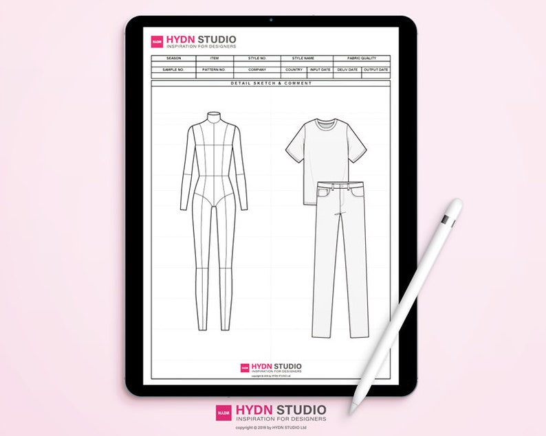 Fashion Flats Body Templates | 26 A4 Pages Professional Design Toolkit ...