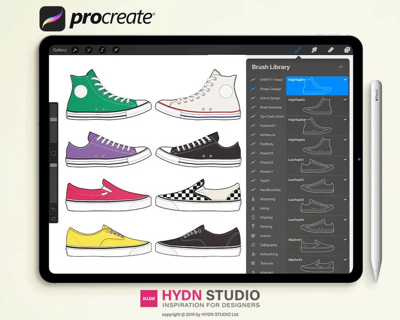 Shoes Design Set - Procreate Stamp Brushes for Fashion Design - Etsy