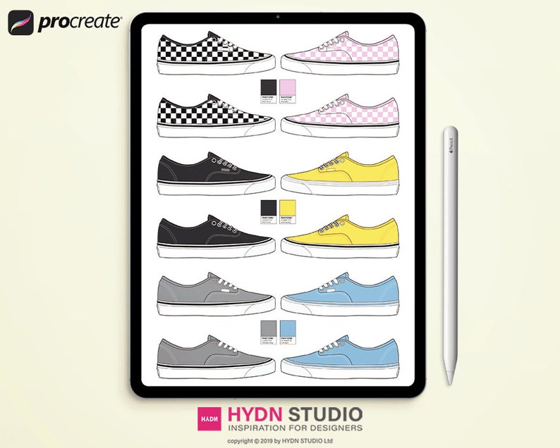 Shoes Design Set - Procreate Stamp Brushes for Fashion Design - Etsy