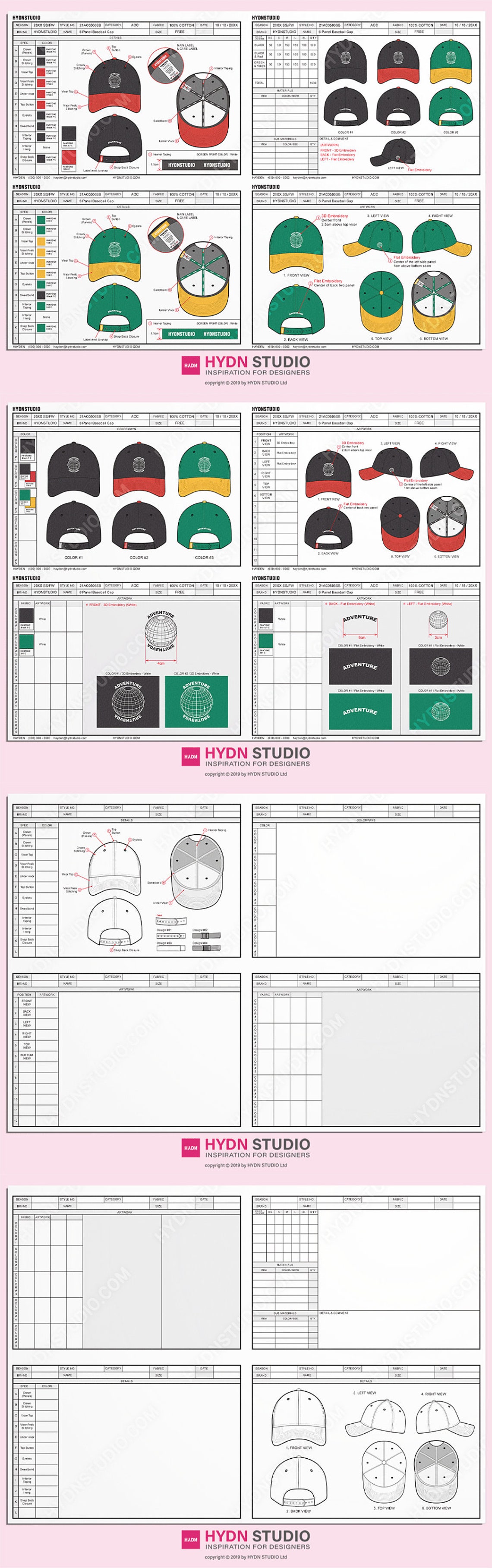 Stylish Vector Baseball Cap Tech Pack With Flat Sketch Design - Etsy