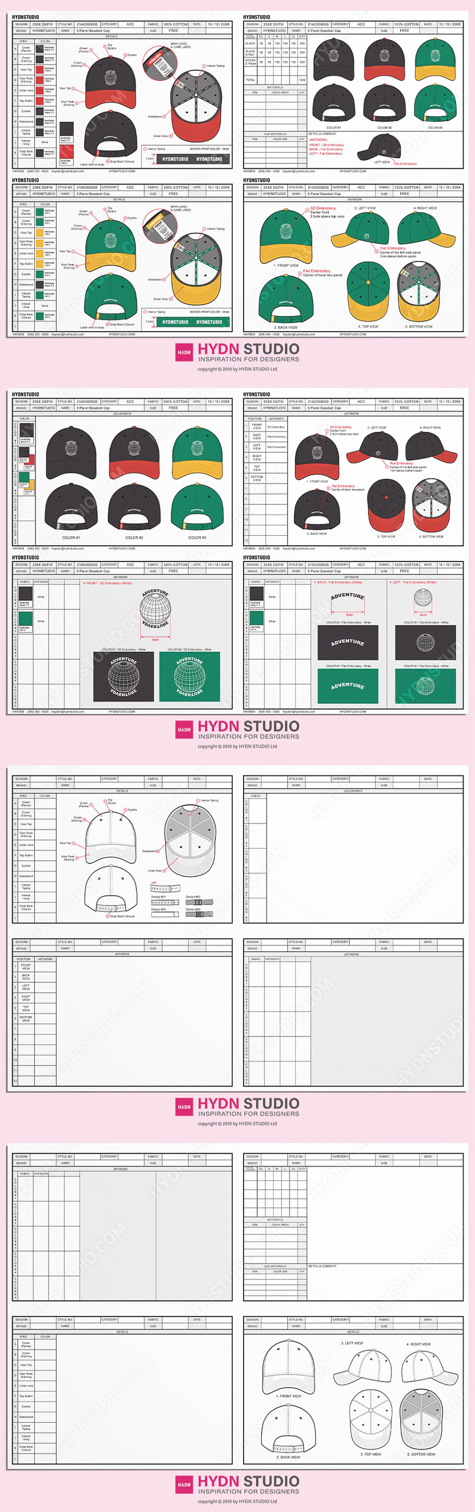 Stylish Vector Baseball Cap Tech Pack With Flat Sketch Design - Etsy