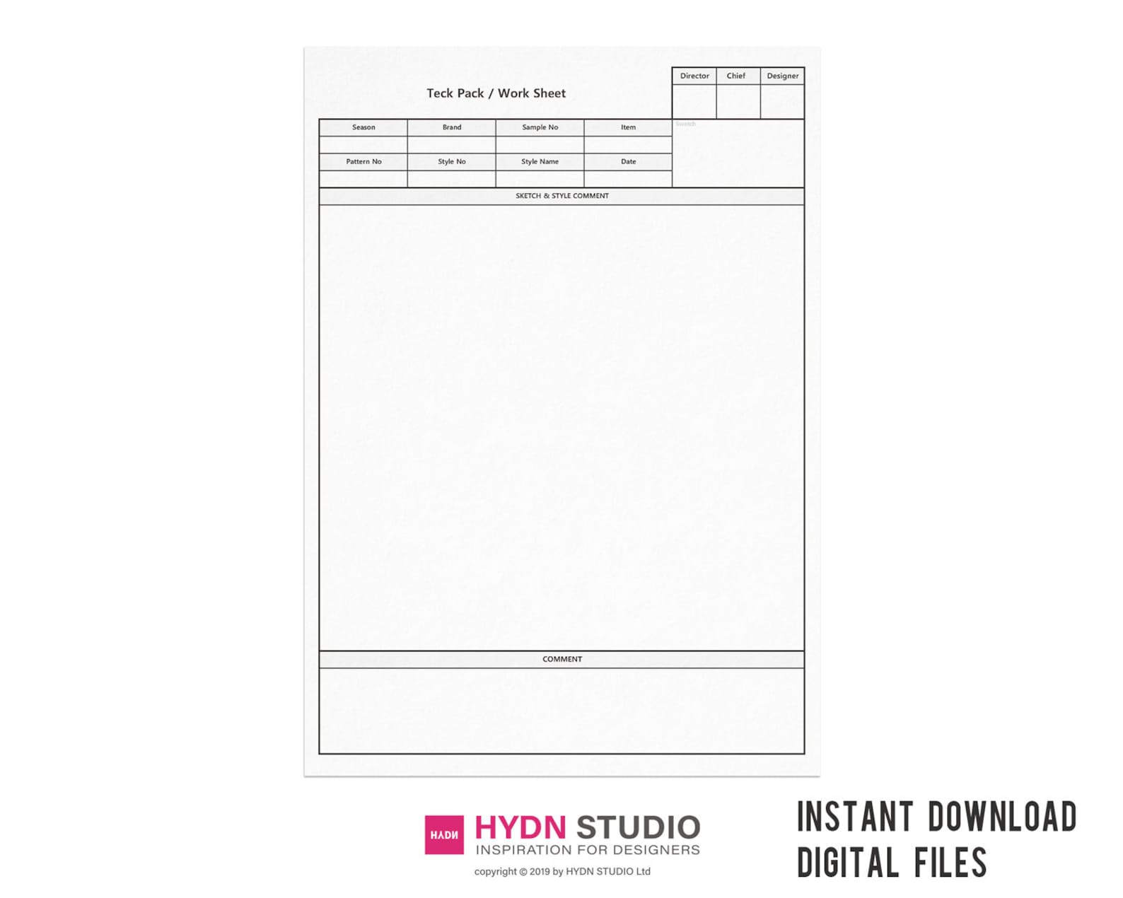 Tech Pack Template (english A4 Size) 11 / Technical Drawings / Fashion ...