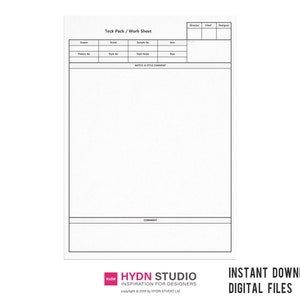 Tech Pack Template (english A4 Size) 11 / Technical Drawings / Fashion ...