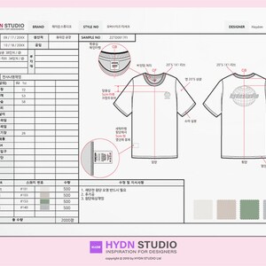 Tech Pack Template english A4 Size 04 / Technical Drawings / - Etsy