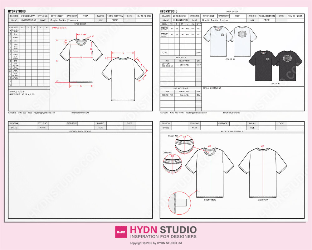 Fashion Tech Pack Template Vector T-shirt Design Pack Fashion CAD Flat ...