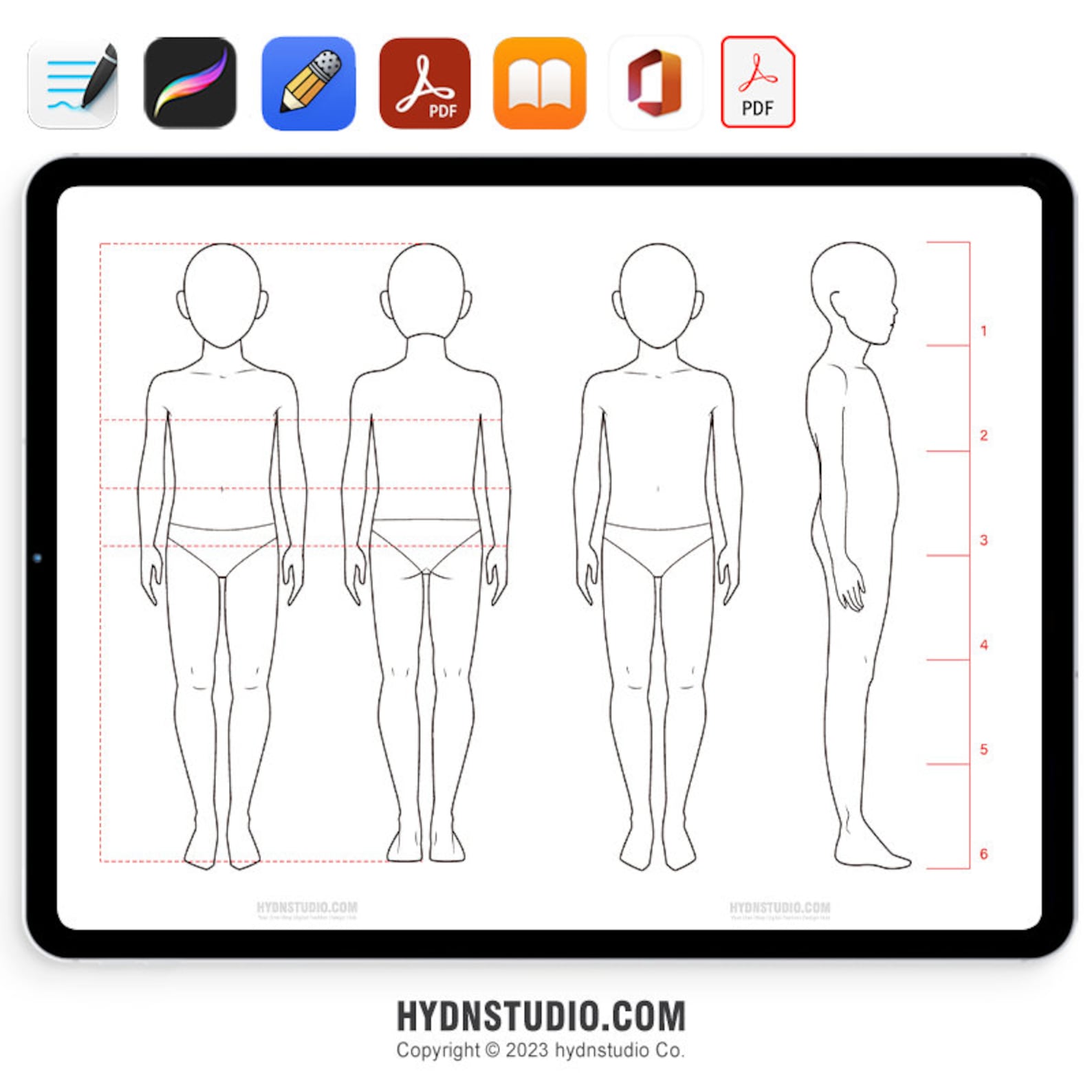 A4 Printable Children's Fashion Sketch Template for Designers - Etsy