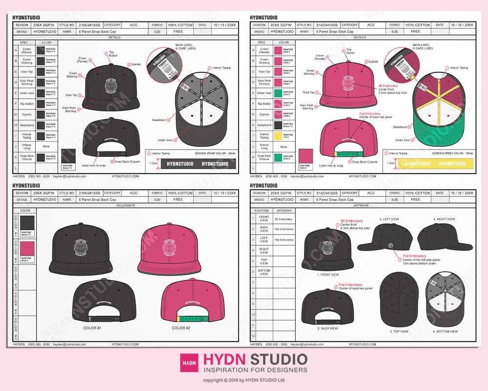 Vector Snapback Tech Pack - Create Your Own Custom Snapback Design - Etsy