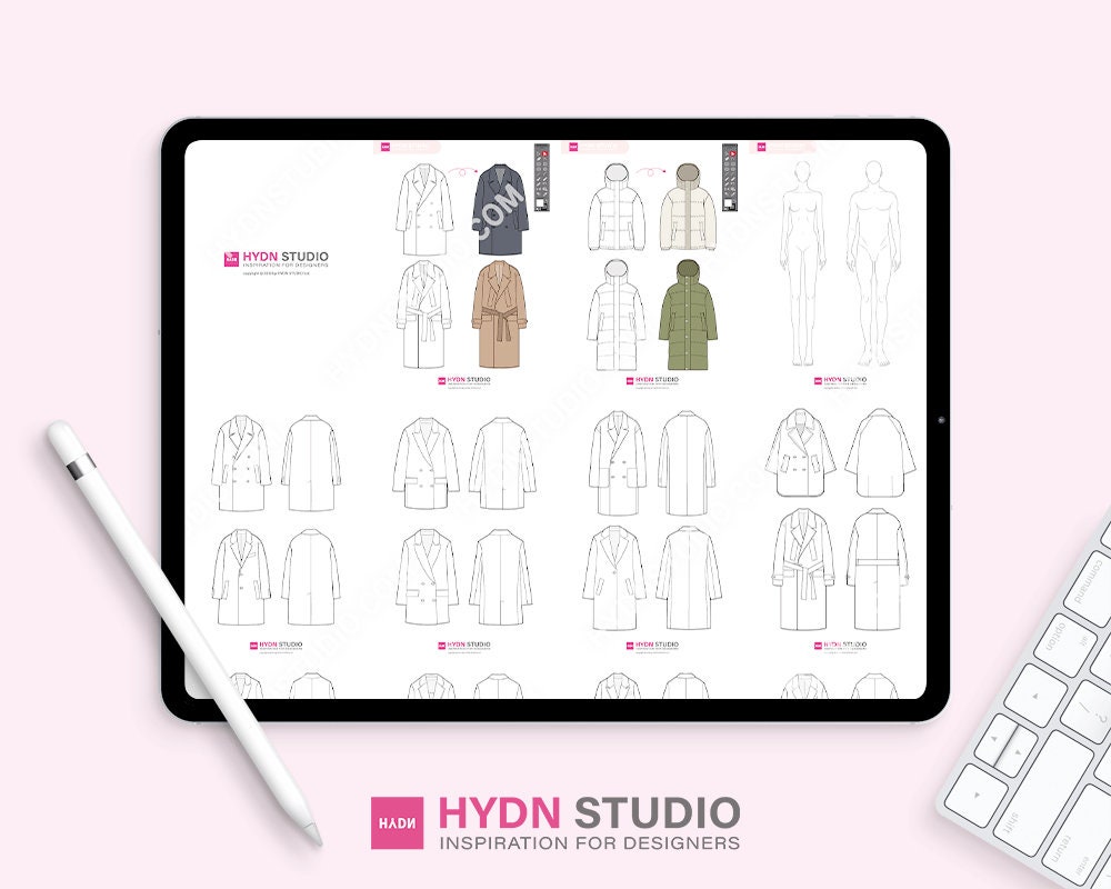 Vector Coat Outer Down Jacket Design Set 22 Style Vector Outer Designs ...