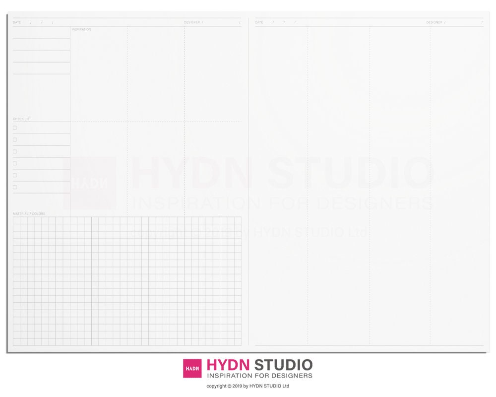 Fashion Sketchbook- Printable PDF / Fashion Design Notebook (2style ...