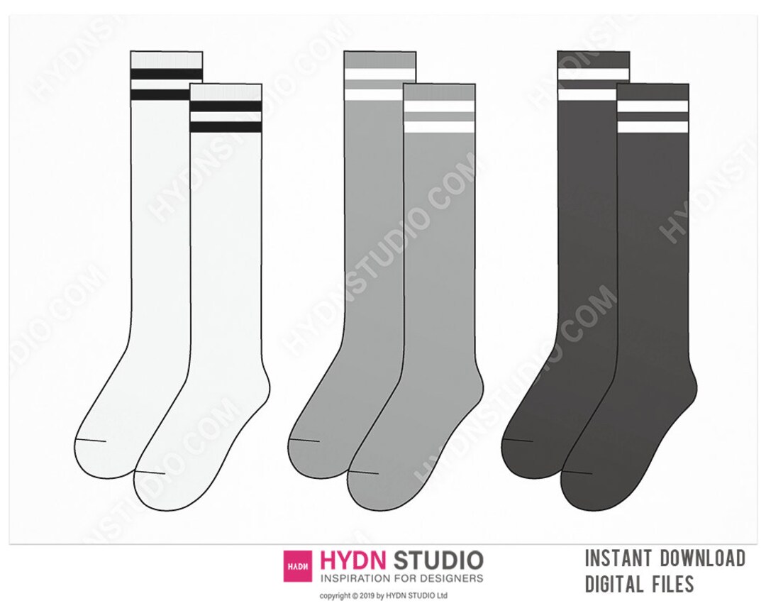 Knee High Socks Design SET Template / Techpack Template / - Etsy