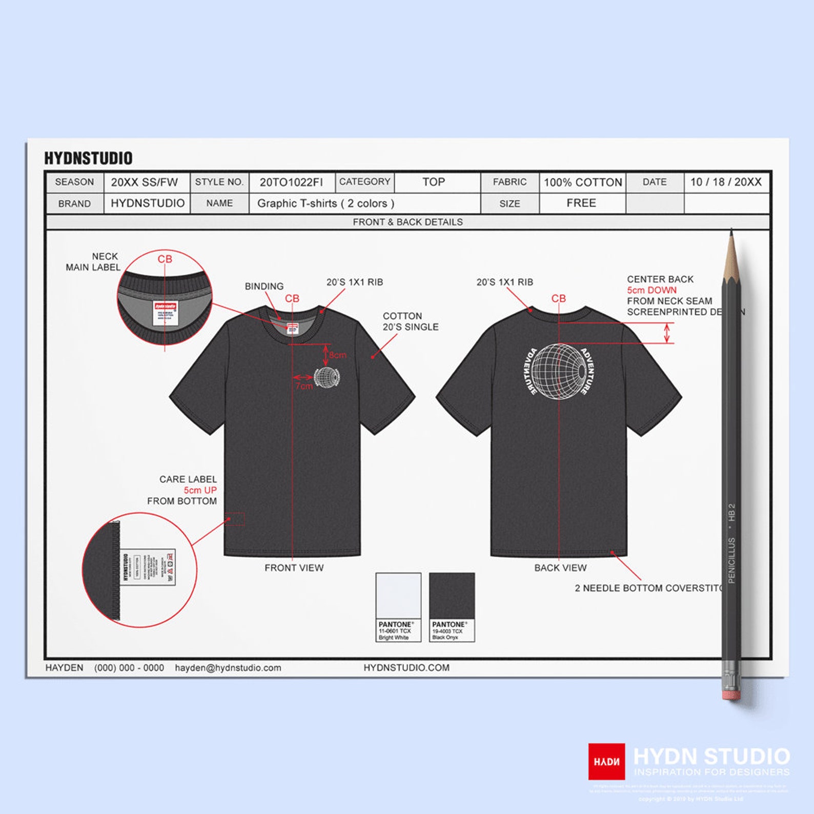 Graphic T-shirts Tech Pack / TechPack template / Technical | Etsy