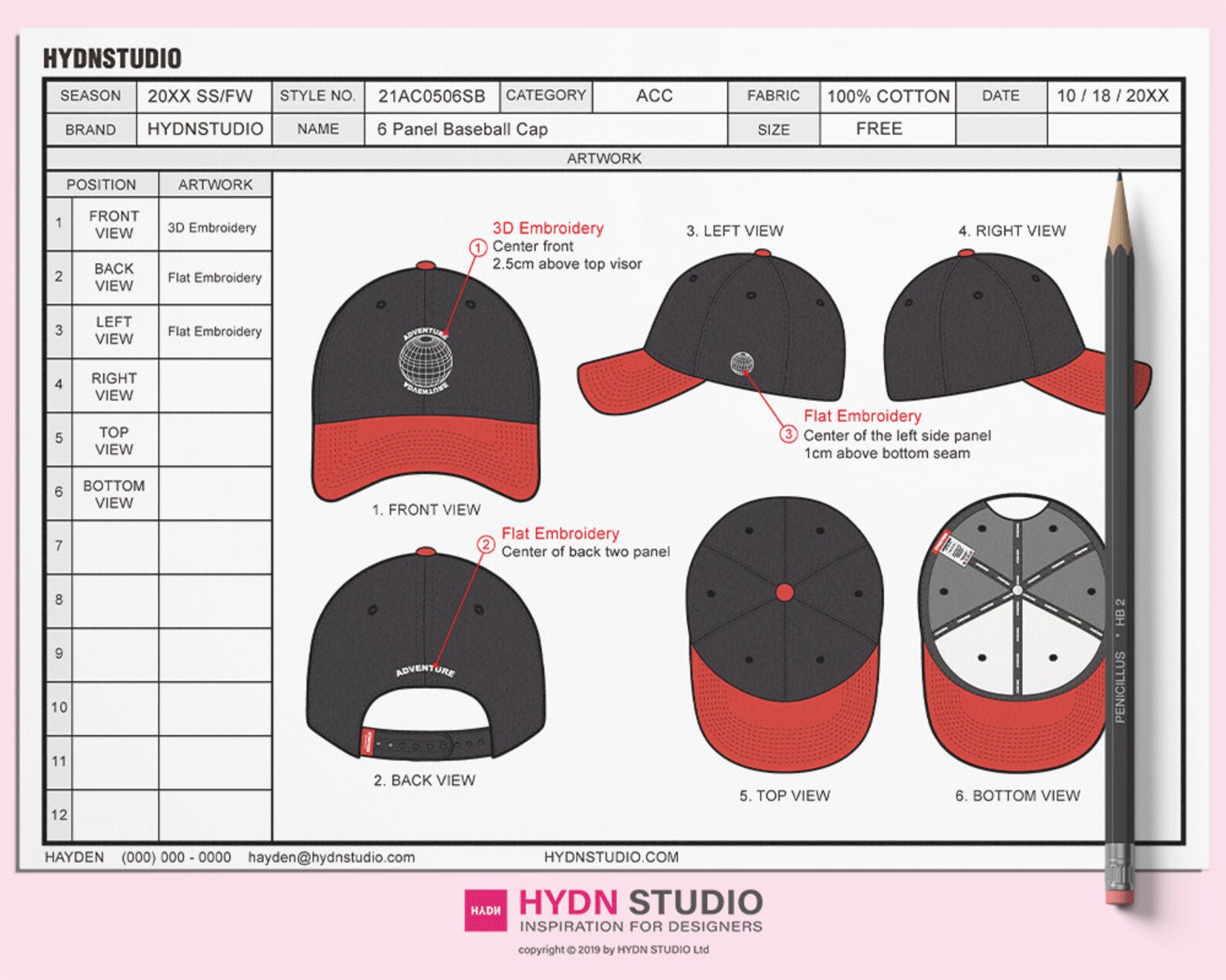 Baseball Cap Tech Pack / TechPack template / Technical | Etsy