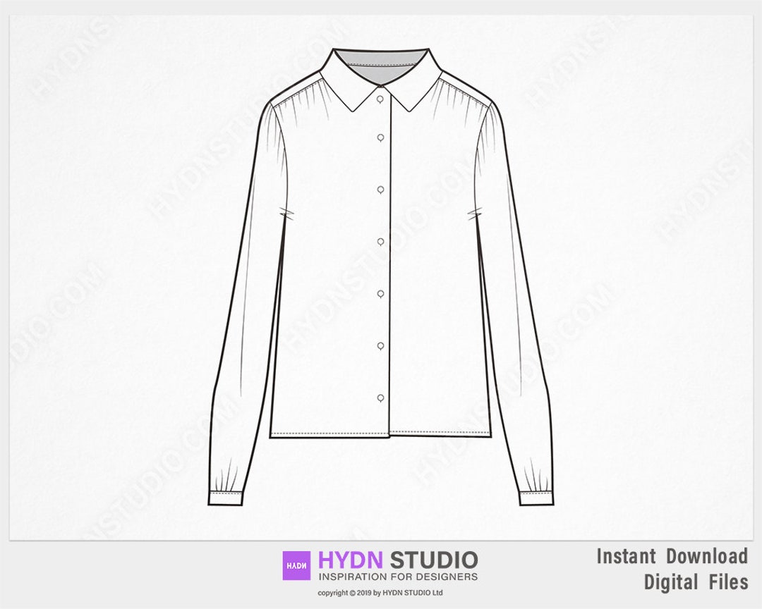 Basic Blouse Illustration Design ai, Eps, Pdf, Jpg, Png Fashion ...