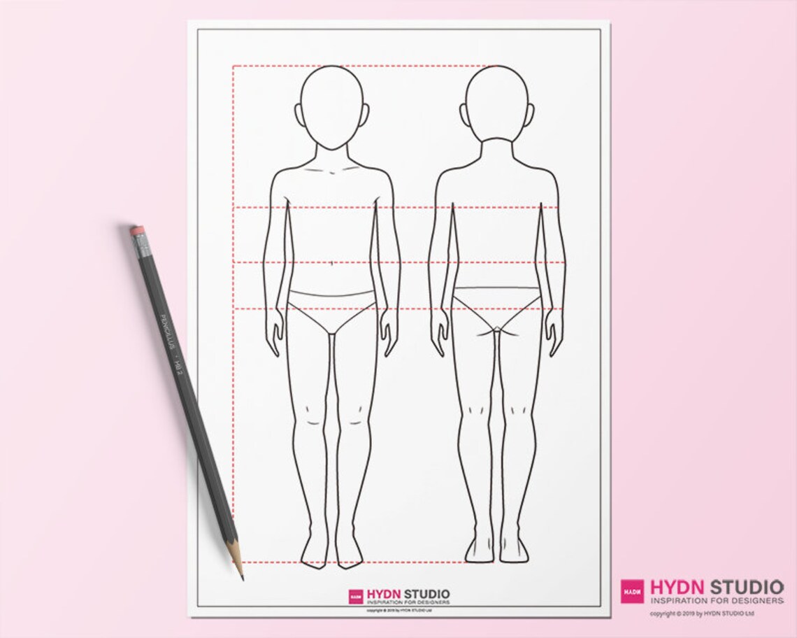 Child Body Figure Template for Fashion Illustration Fashion - Etsy