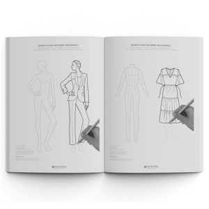 Fashion Sketchbook PDF Figure Template for Designers and Artists Black ...