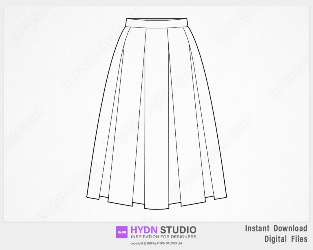 Pleated Skirt Drawing