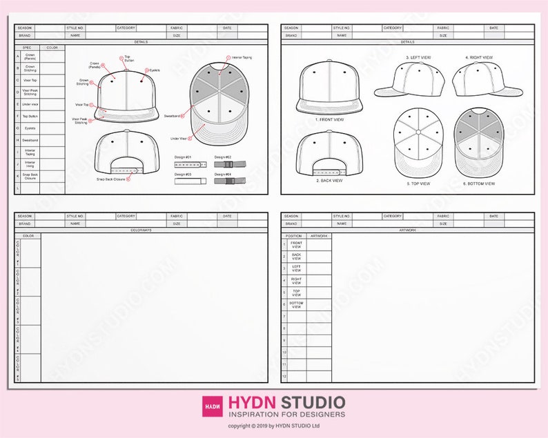 Vector Snapback Tech Pack - Create Your Own Custom Snapback Design - Etsy