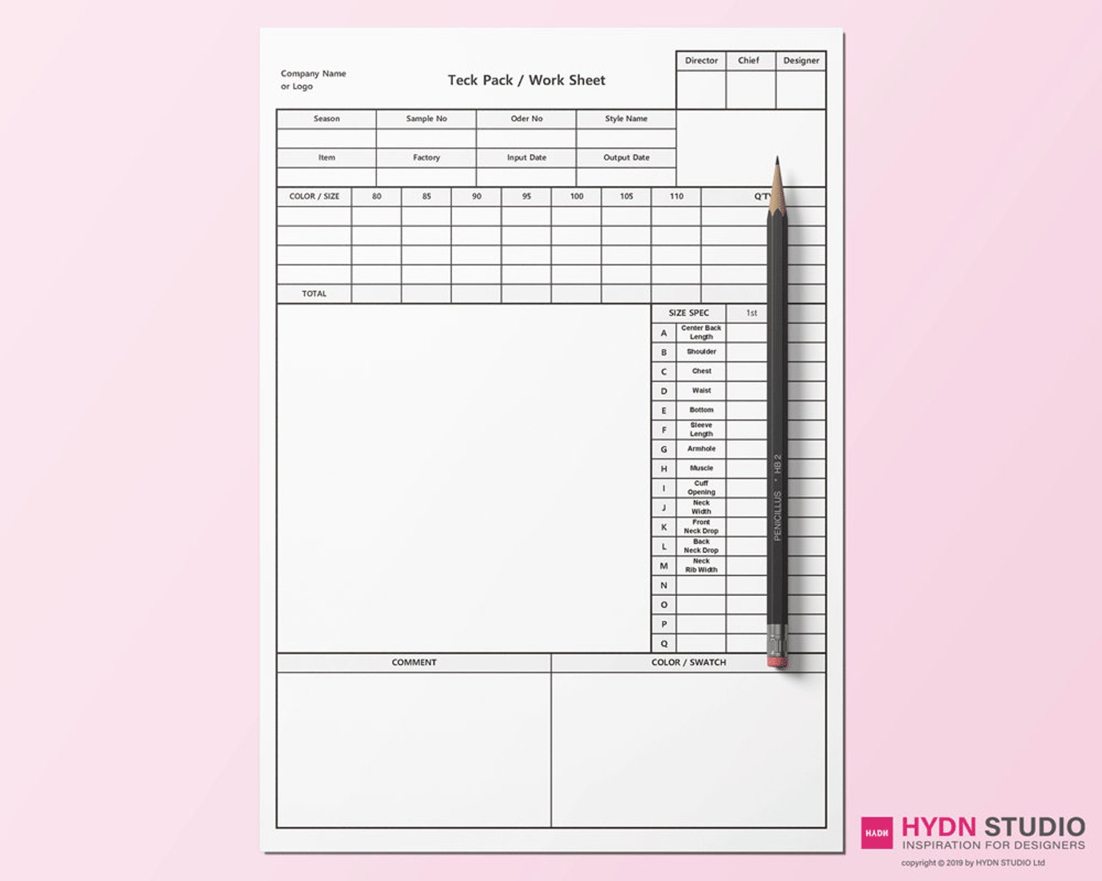Tech Pack Template (english A4 Size) 09 / Technical Drawings / Fashion ...