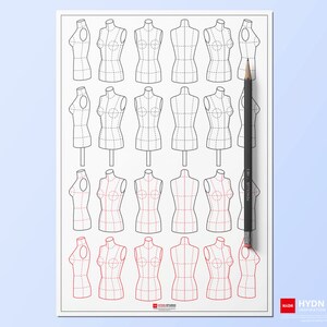 Vector Fashion Mannequin Template Women / Fashion illustration | Etsy