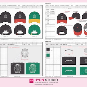 Stylish Vector Baseball Cap Tech Pack With Flat Sketch Design - Etsy
