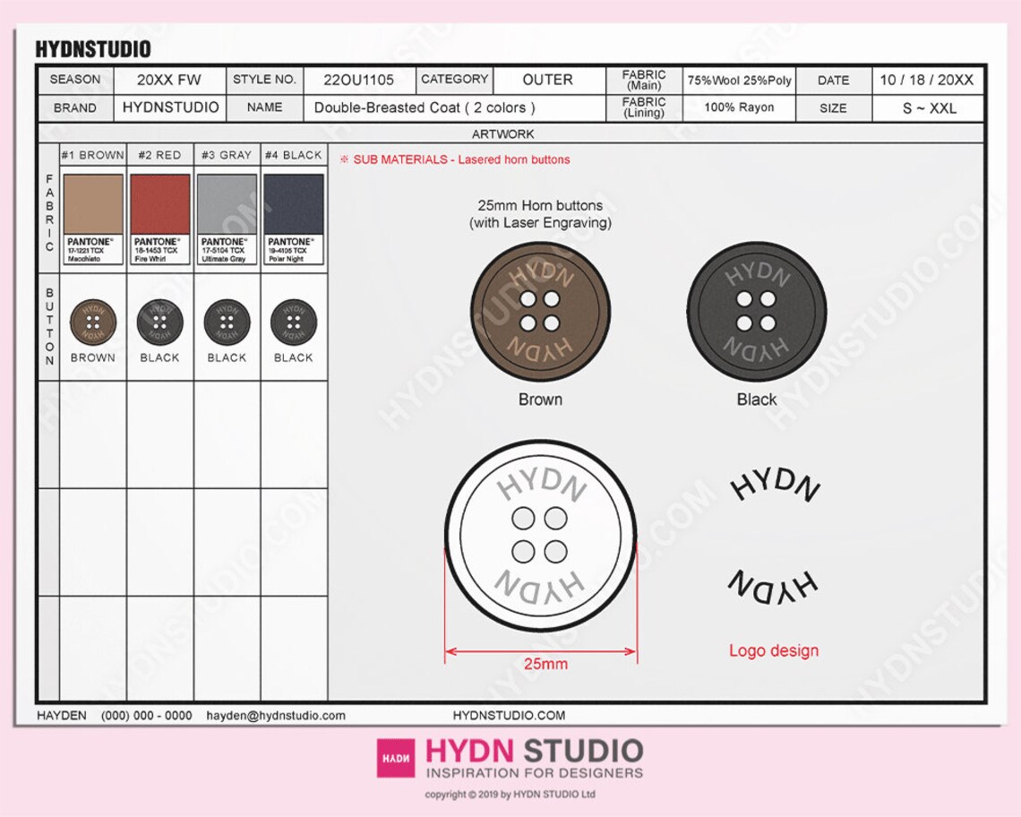 Vector Complete Coat Outer Design Techpack Template - Etsy
