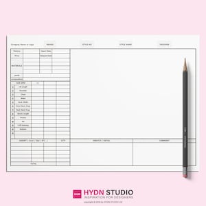 Tech Pack Template (english A4 Size) 02 / Technical Drawings / Fashion ...