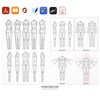 Fashion Illustration Template 47 Poses A4 Digital Download & Print High ...