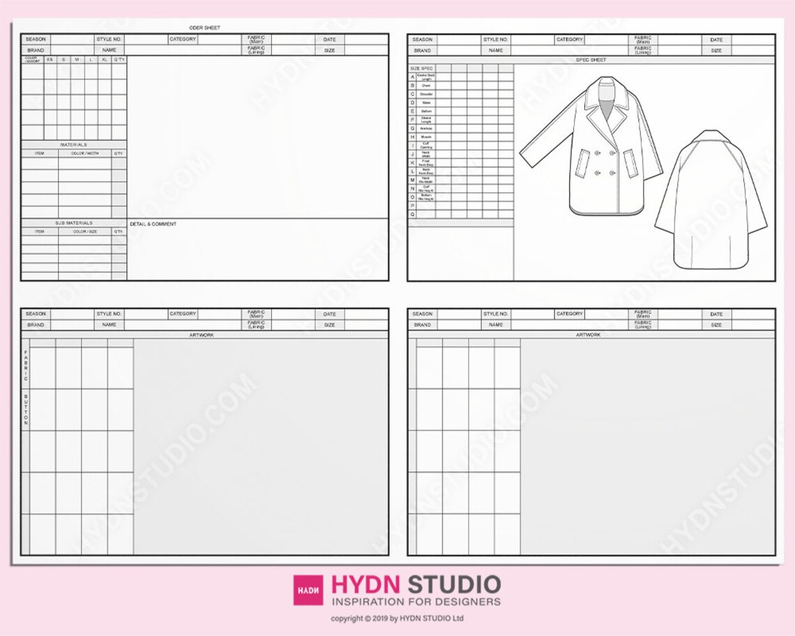 Vector Complete Coat Outer Design Techpack Template - Etsy