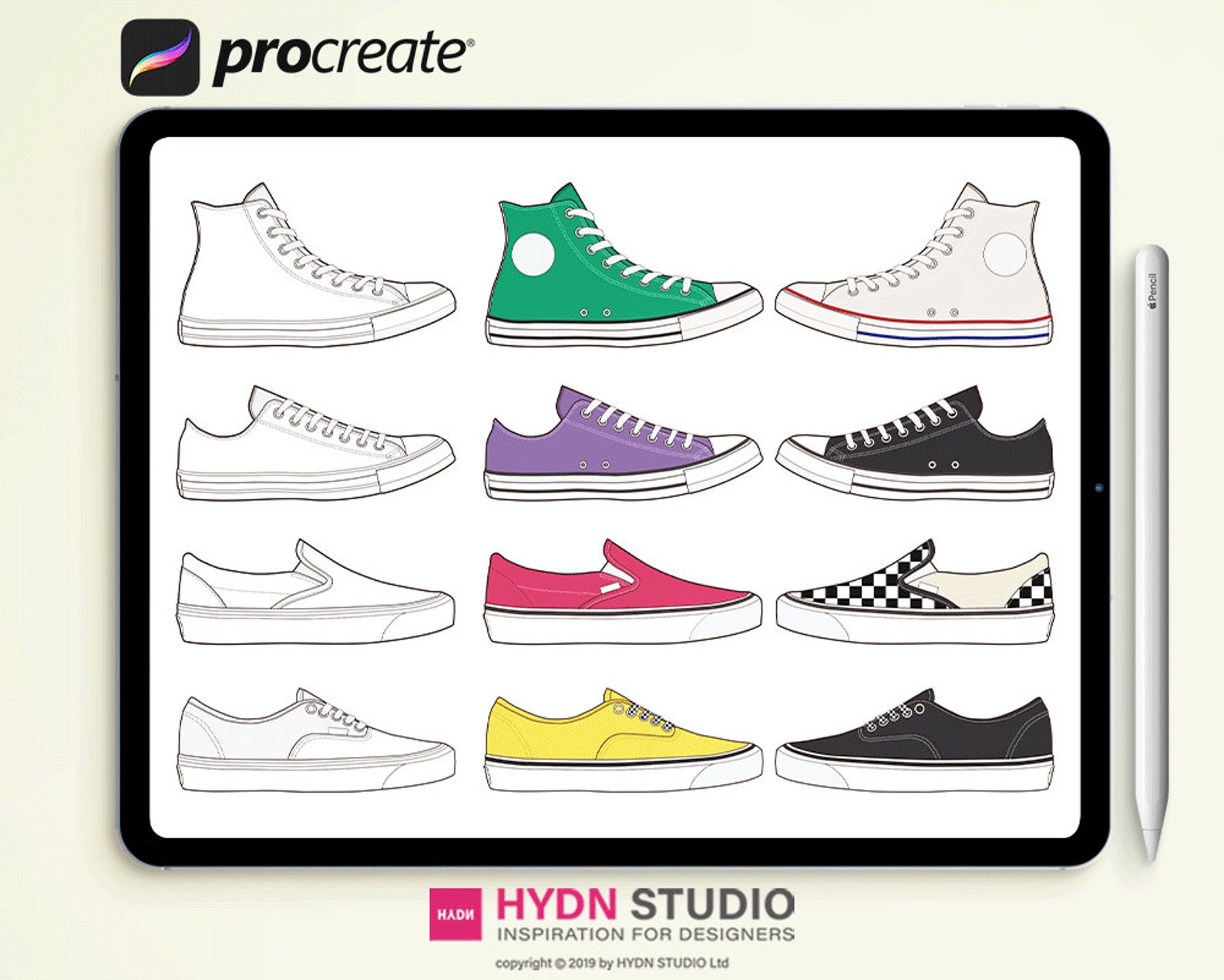 Shoes Design Set Procreate Stamp Brushes for Fashion Design - Etsy