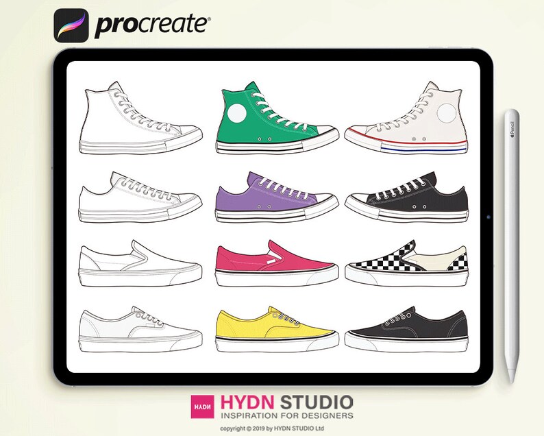 Shoes Design Set Procreate Stamp Brushes for Fashion Design - Etsy