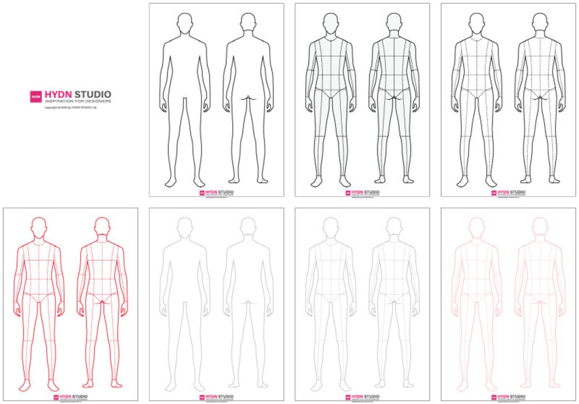 Body Figure Template Male Croquis Template Fashion (Instant Download ...