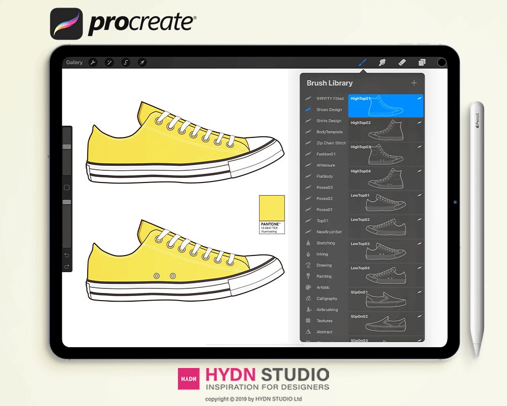 Shoes Design Set Procreate Stamp Brushes for Fashion Design - Etsy