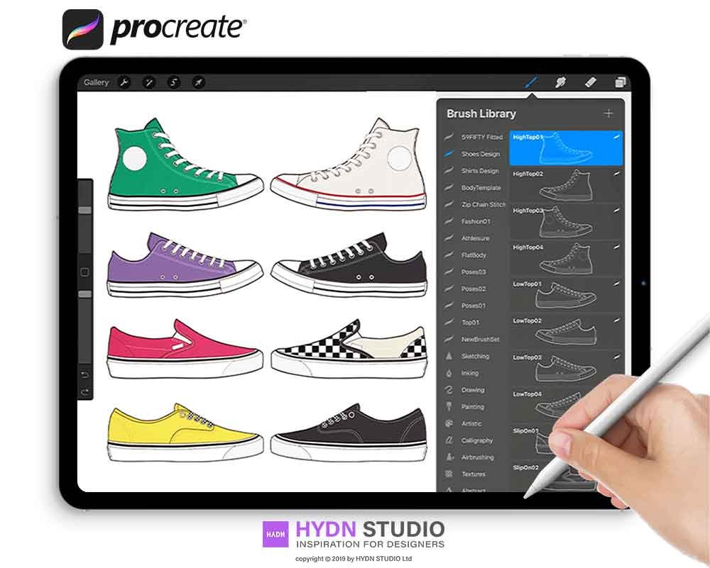 Shoes Design Set Procreate Stamp Brushes for Fashion Design - Etsy