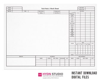 Tech Pack Excel - Etsy