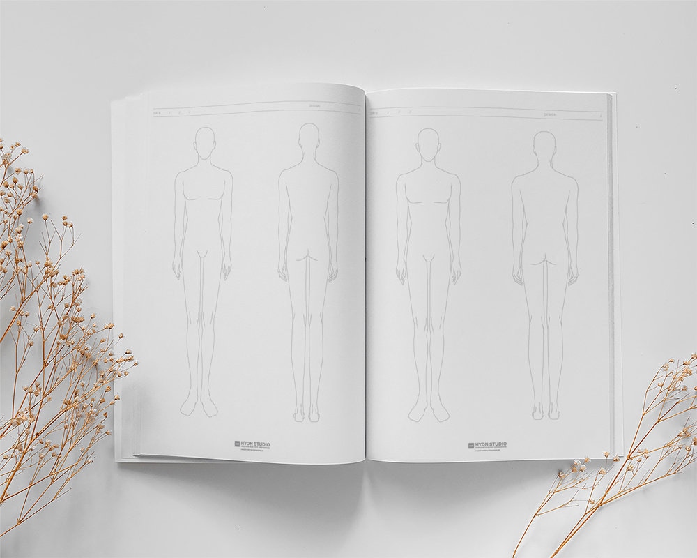 Fashion Sketchbook A4 With Male Figure Template PDF - Etsy
