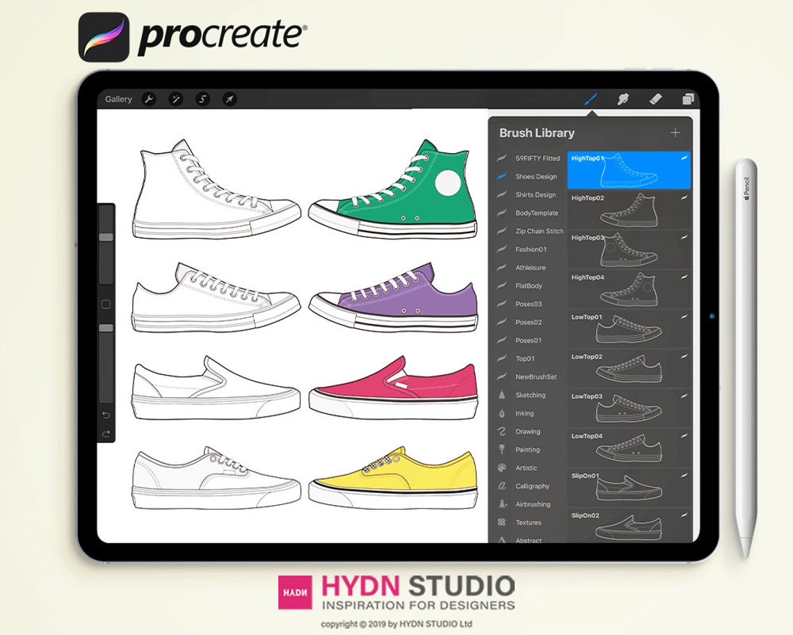 Shoes Design Set - Procreate Stamp Brushes for Fashion Design - Etsy